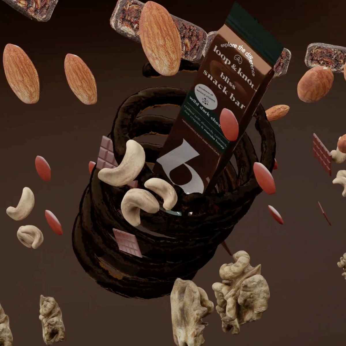 Bliss Snack Bar | Wild Dark Chocolate – LoopandKnot